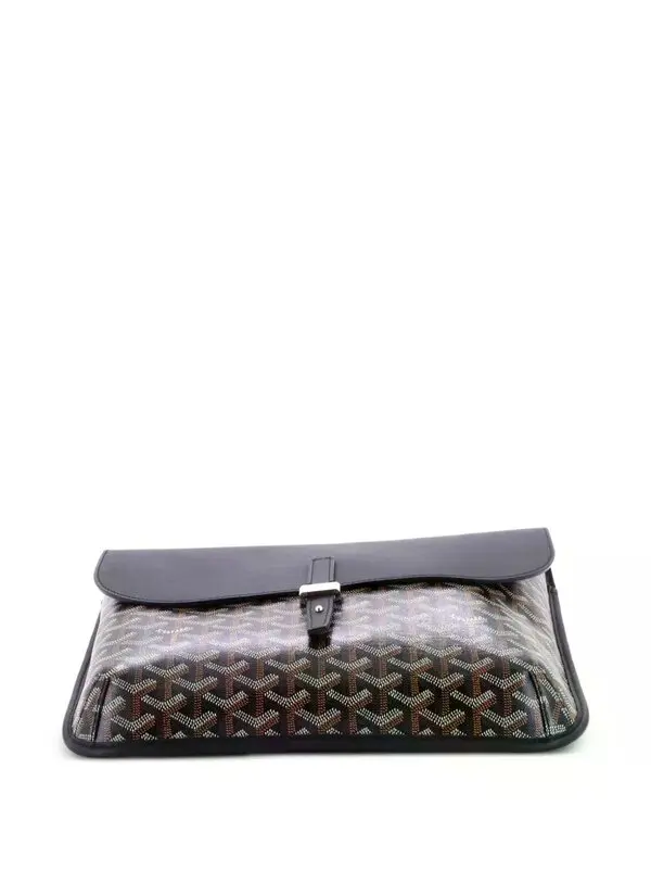 Goyard Coursier Messenger Bag In Coated Canvas And Leather - Black