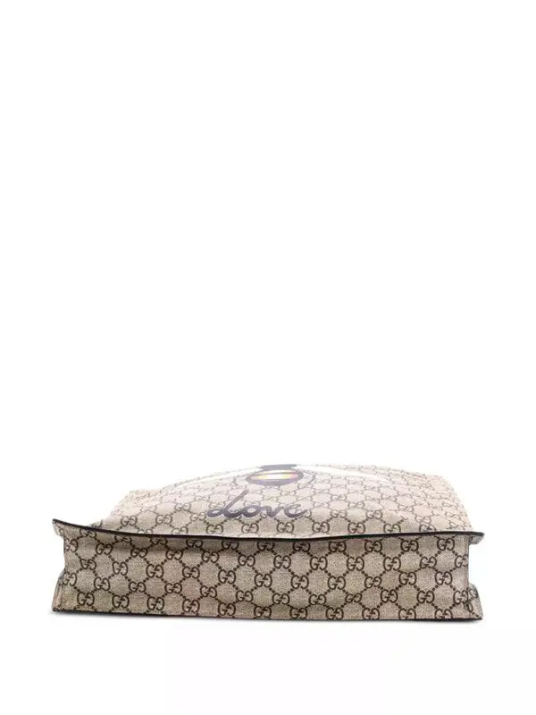 Gucci Convertible Soft Open Printed Gg Coated Canvas Tall Tote Bag - Brown