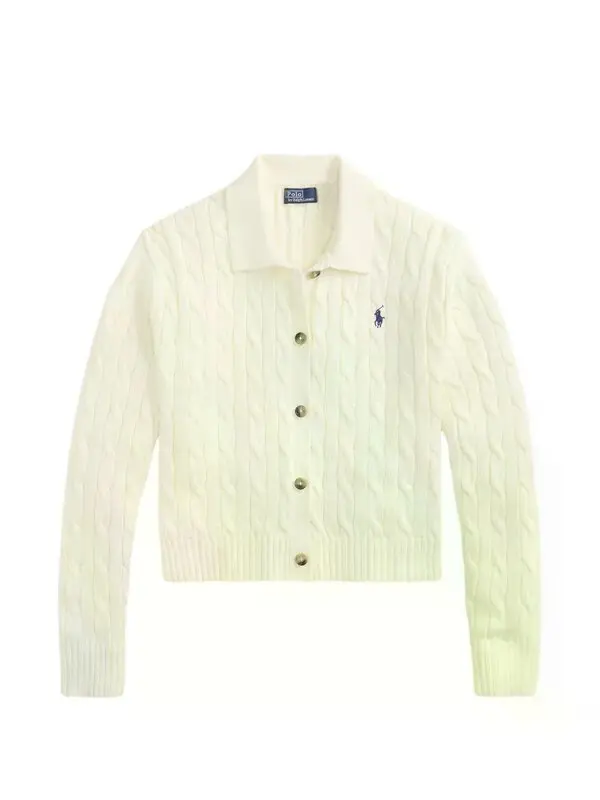 Polo Ralph Lauren Cotton Cable-knit Cardigan With Embroidered Pony