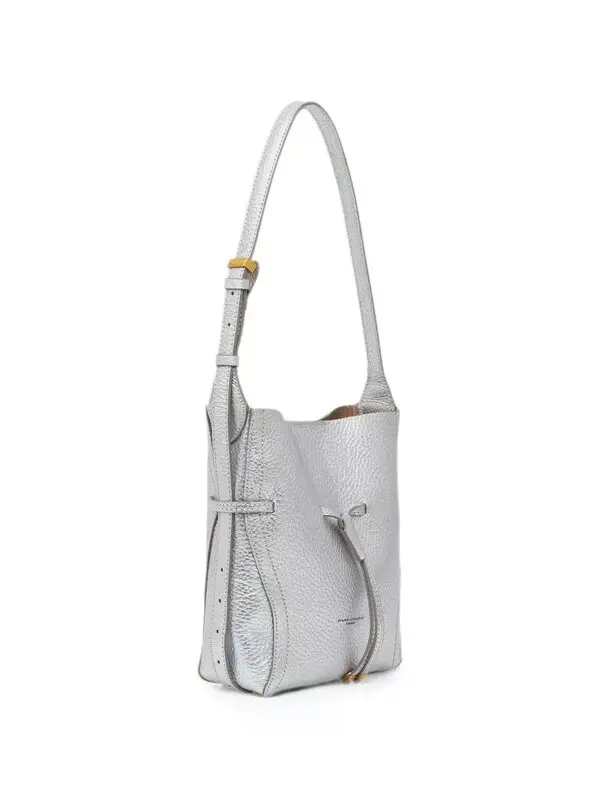 GIANNI CHIARINI Sienna Metallic-effect Pebbled Shoulder Bag