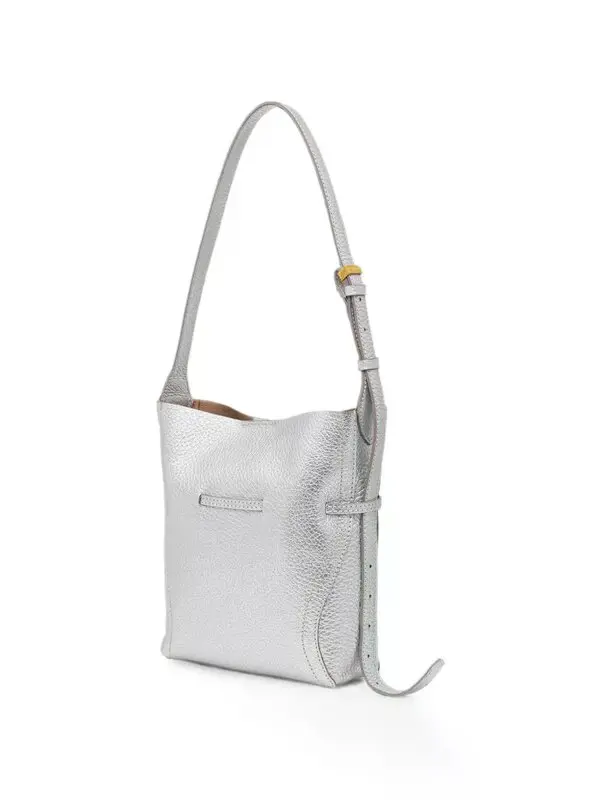GIANNI CHIARINI Sienna Metallic-effect Pebbled Shoulder Bag