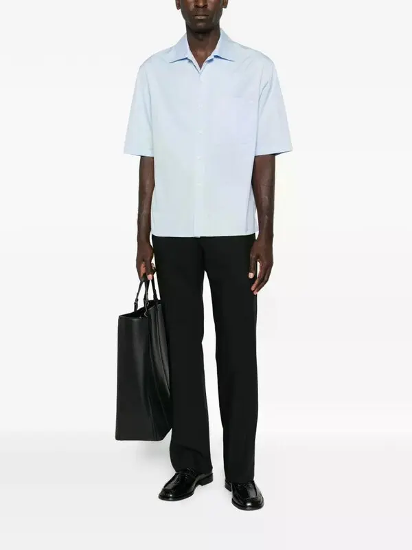 JIL SANDER Boxy-fit Short-sleeved Lightweight Cotton Poplin Shirt With Single Chest Pocket And Embroidered Jil Logo
