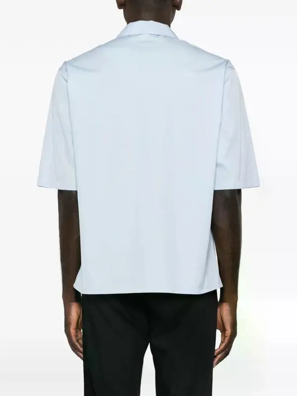 JIL SANDER Boxy-fit Short-sleeved Lightweight Cotton Poplin Shirt With Single Chest Pocket And Embroidered Jil Logo