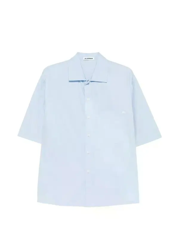 JIL SANDER Lightweight Cotton Poplin Shirt - Blue