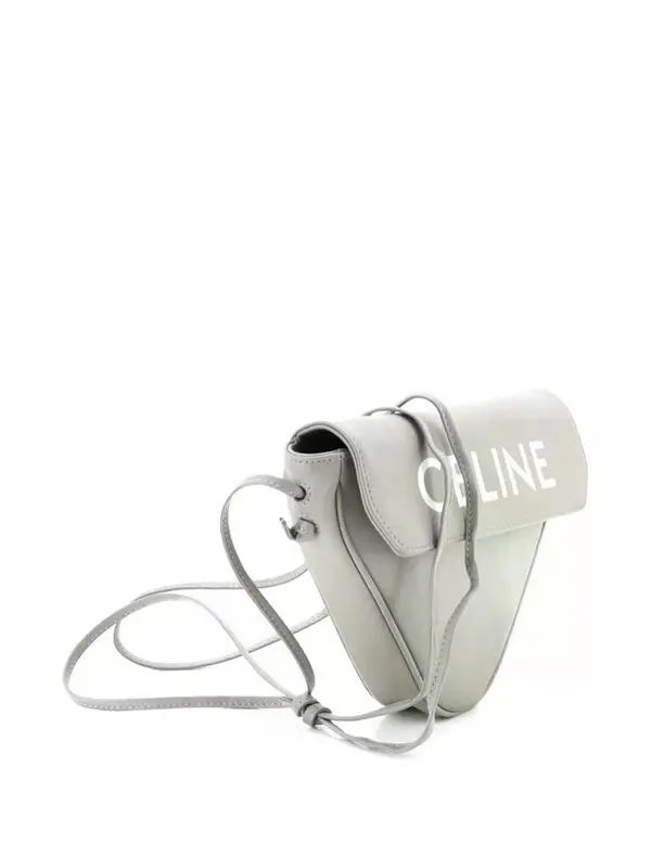 Celine Triangle Bag Leather Small Crossbody Bag - Grey