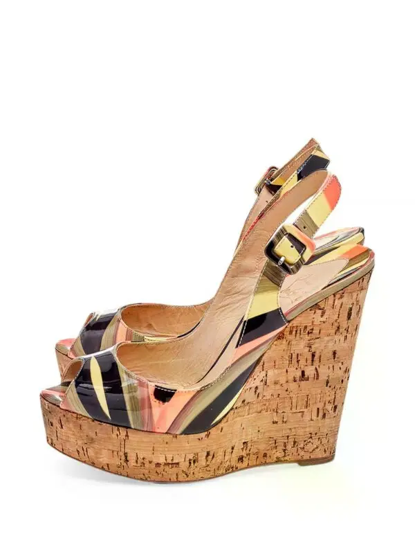 CHRISTIAN LOUBOUTIN Une Plume Slingback Wedge Pumps