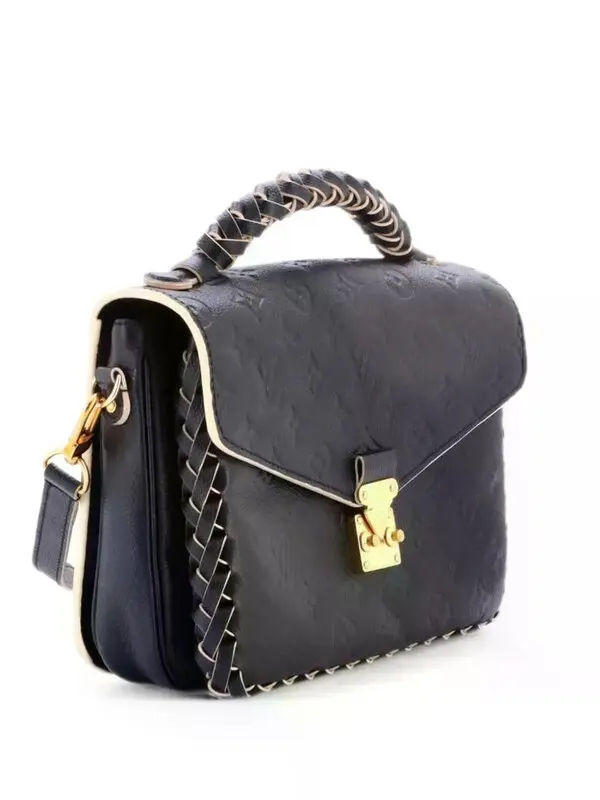 LOUIS VUITTON Monogram Empreinte Leather Pochette Metis Bag - Black