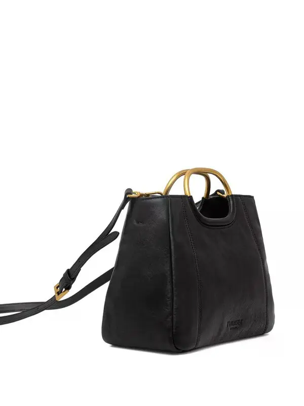 TWINSET Metal-handle Leather Tote Bag