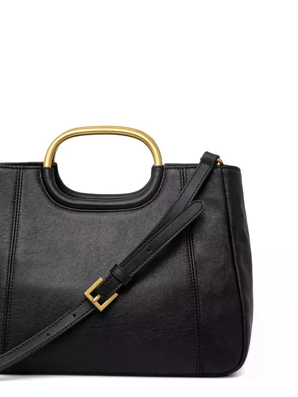 TWINSET Metal-handle Leather Tote Bag