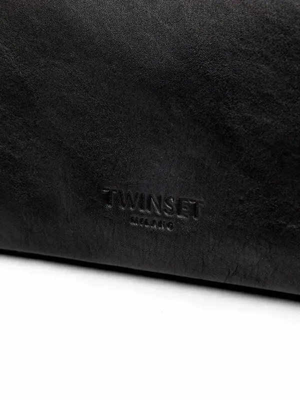TWINSET Metal-handle Leather Tote Bag
