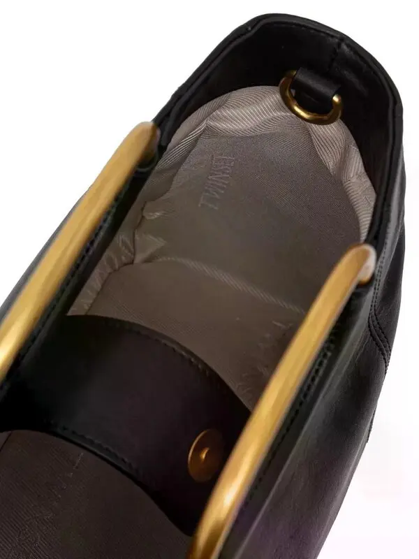 TWINSET Metal-handle Leather Tote Bag