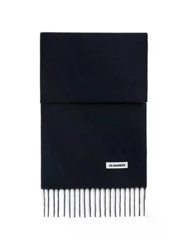 JIL SANDER Slim Wool Scarf - Blue