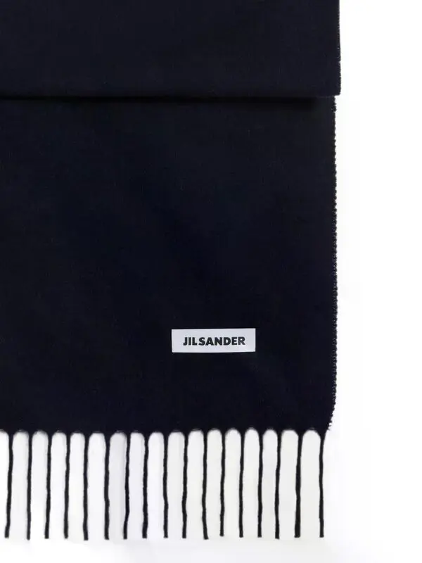 JIL SANDER Slim Wool Scarf - Blue