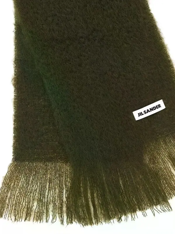 JIL SANDER Logo-patch Fringed Scarf