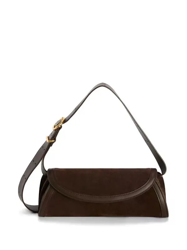 JIL SANDER Small Cannolo Suede Clutch Bag