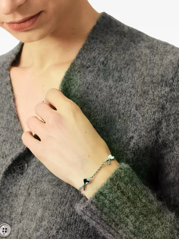 AMI Paris Brass Bracelet With Hammered De Coeur