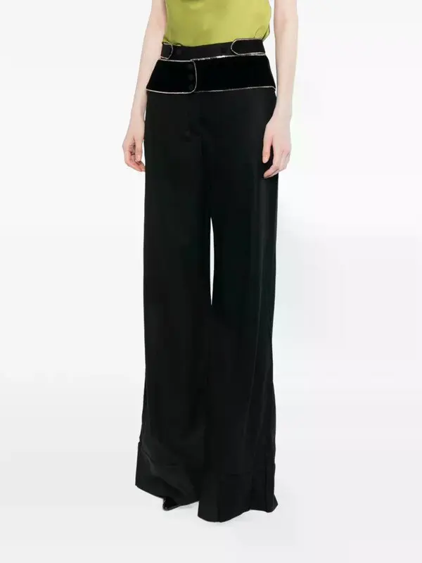 Roberto Cavalli Chain-trim Velvet Trousers