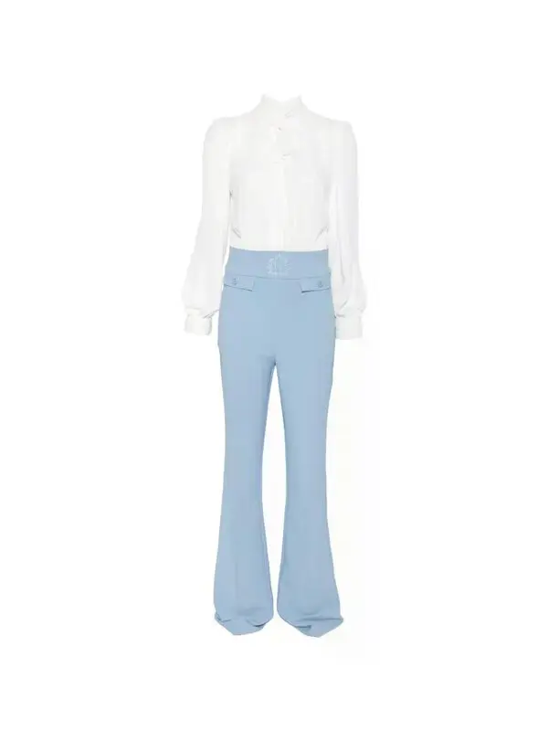 Elisabetta Franchi High-waisted Jumpsuit With Bow Detail - Blue