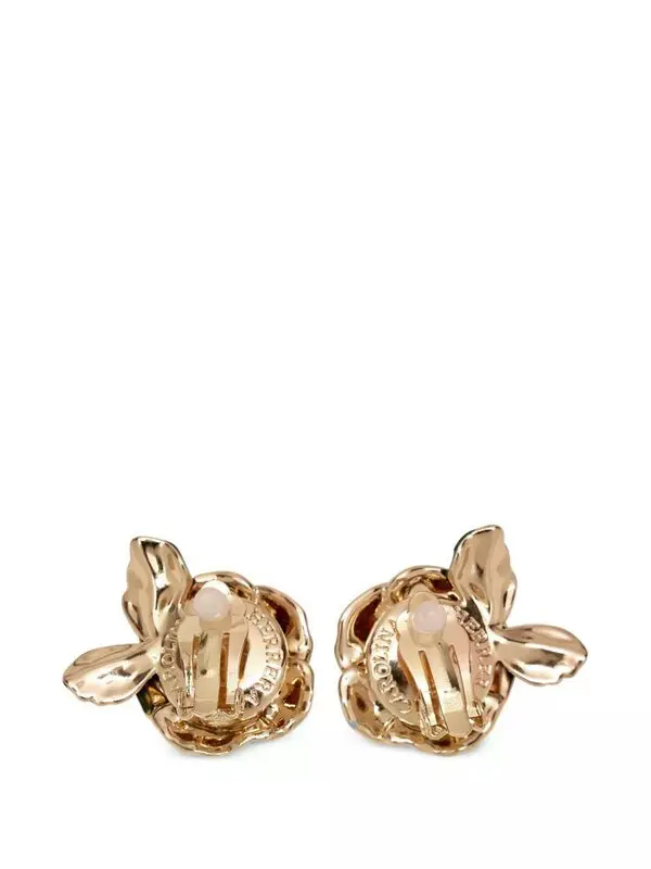 Carolina Herrera Flower Motif Clip-on Earrings
