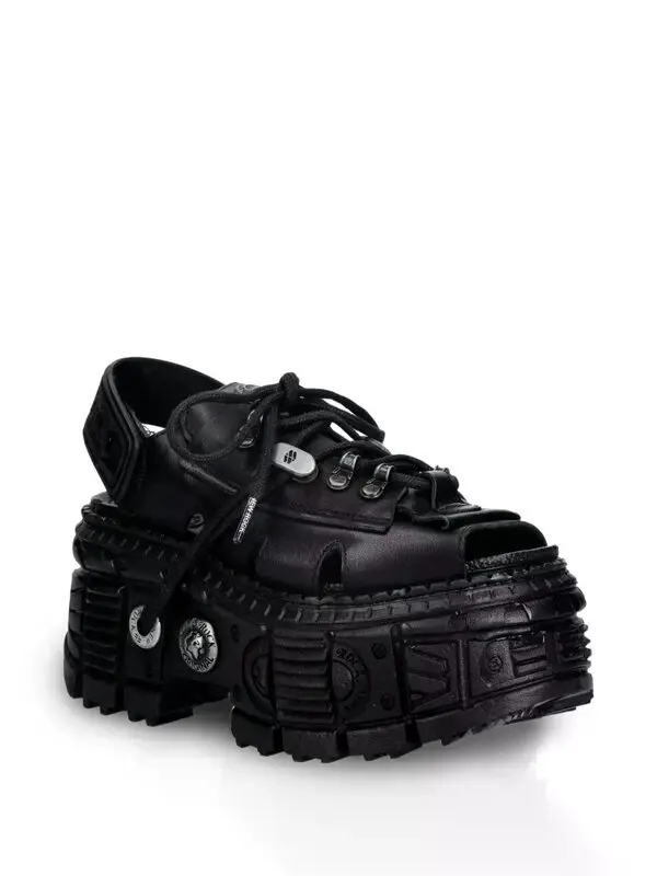 NEW ROCK Lace-up Platform Sandals With Slingback Strap
