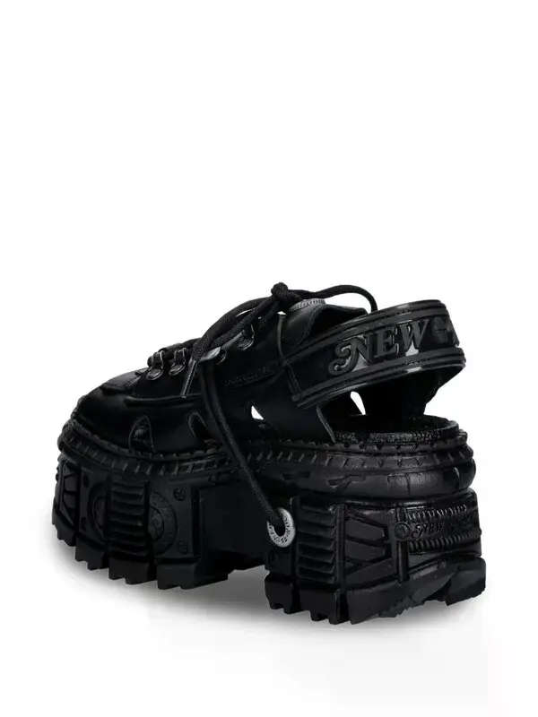 NEW ROCK Lace-up Platform Sandals With Slingback Strap
