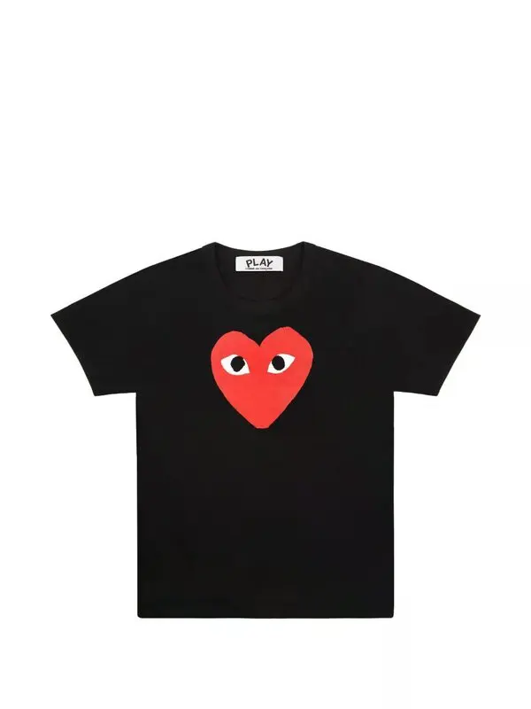 Play Comme Des Garcon Heart Print T-shirt - Black