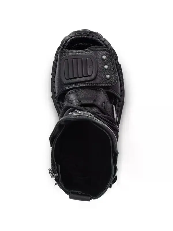 NEW ROCK Buckle-fastening Platform Sandals - Black