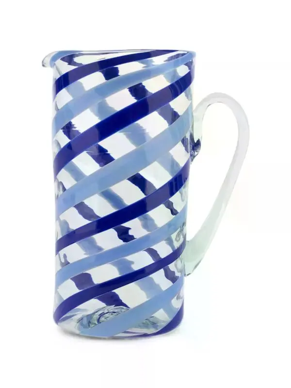 LISA CORTI Striped Glass Pitcher