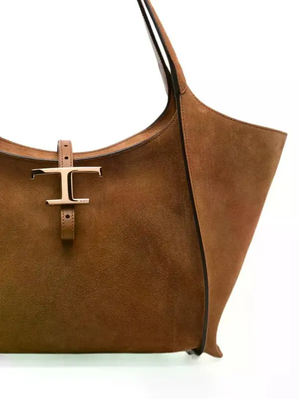 TOD'S T Timeless Suede Tote Bag
