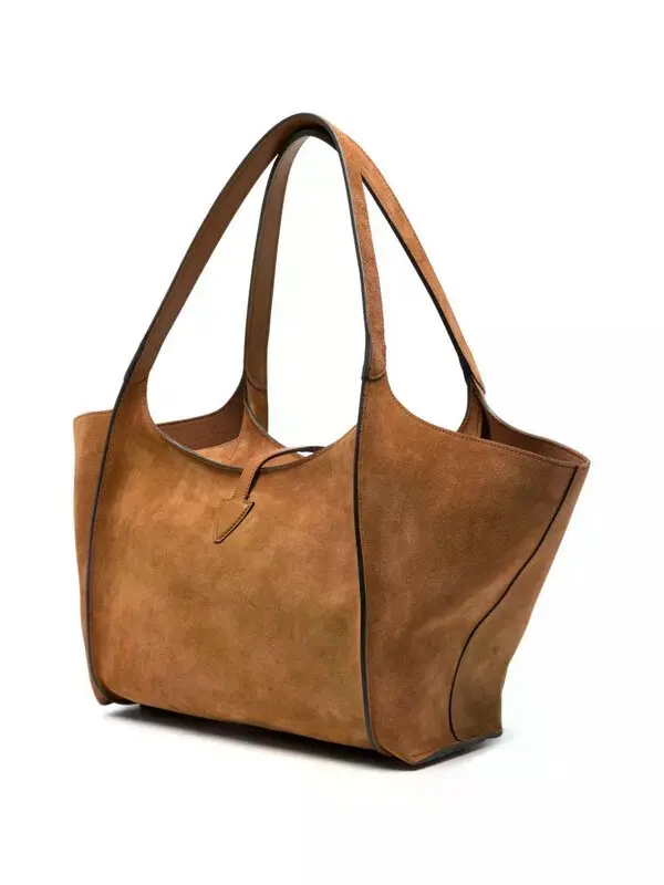TOD'S Timeless Suede Tote Bag With T Logo Detail