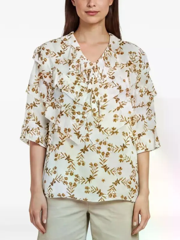 Sandro Ruffled Blouse