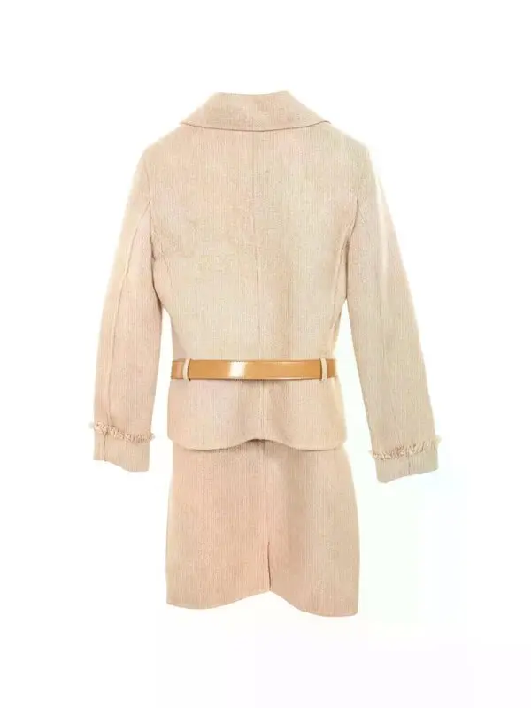 Dior Belted Houndstooth Wool Skirt Suit