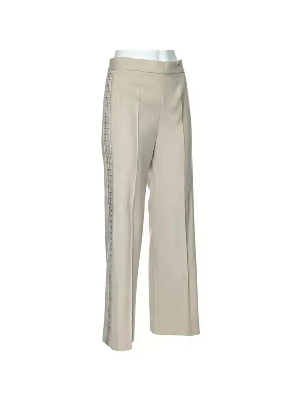 Chloé Beige Wool Side Trim Parallel Trousers
