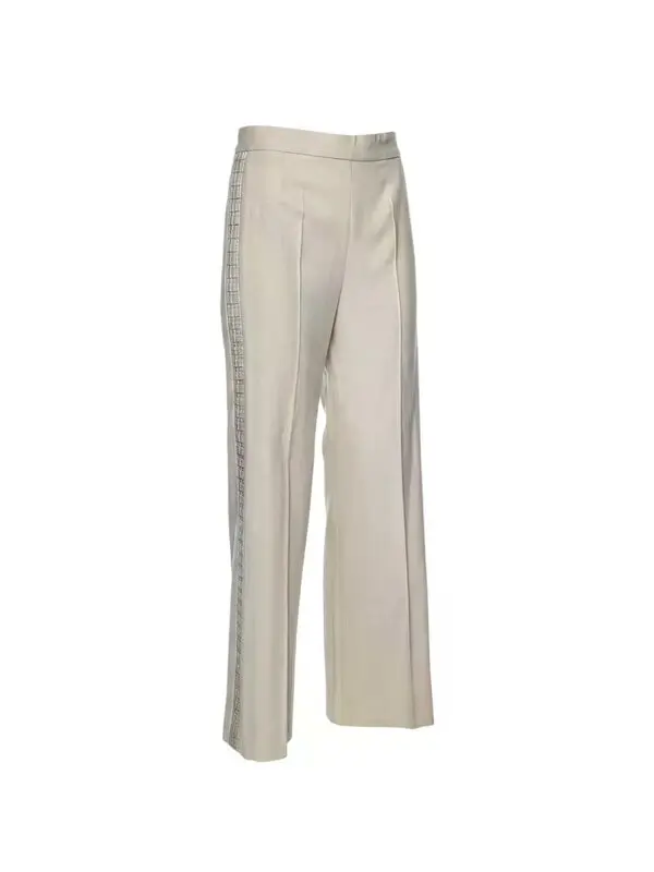 Chloé Beige Wool Side Trim Parallel Trousers