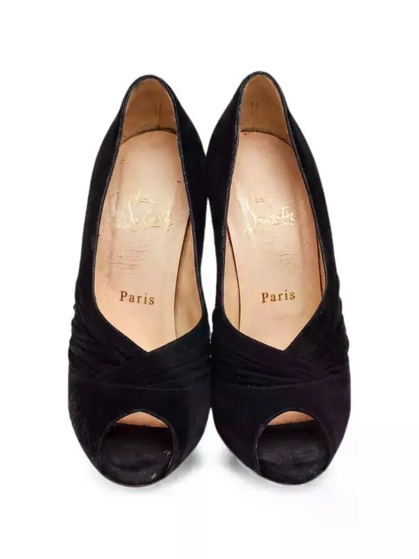 CHRISTIAN LOUBOUTIN Suede Peep-toe Pumps