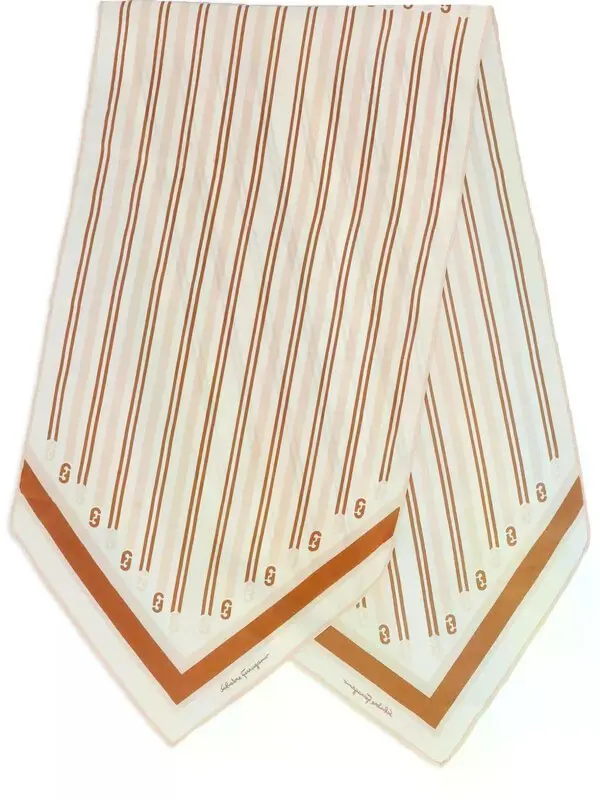 FERRAGAMO Gancini Stripe Scarf