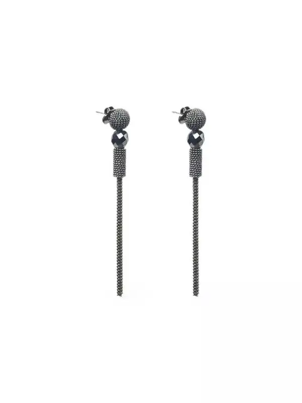 Peserico Beaded Drop Earrings - Silver
