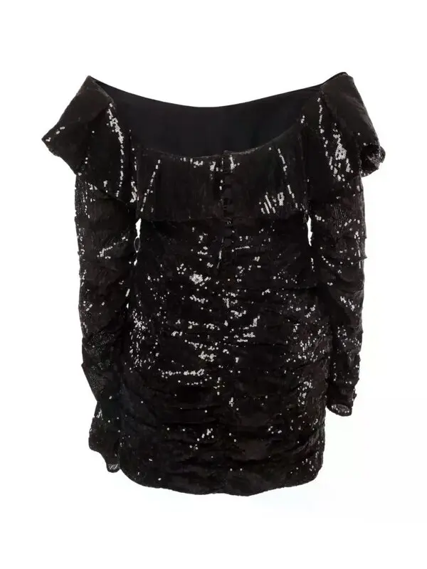 Attico Sequinned Ruched Mini Dress