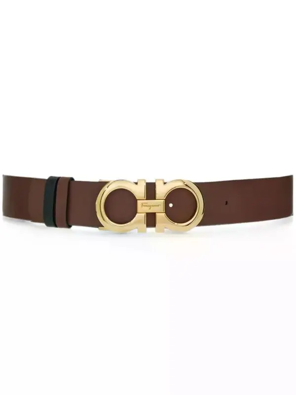 FERRAGAMO Gancini Buckle Leather Belt
