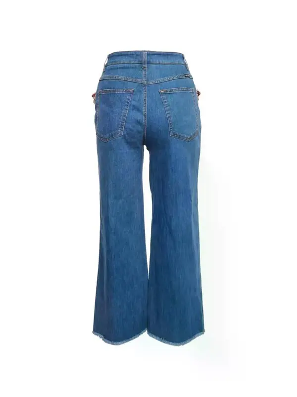 Dolce & Gabbana Crystal-embellished Wide-leg Cropped Jeans