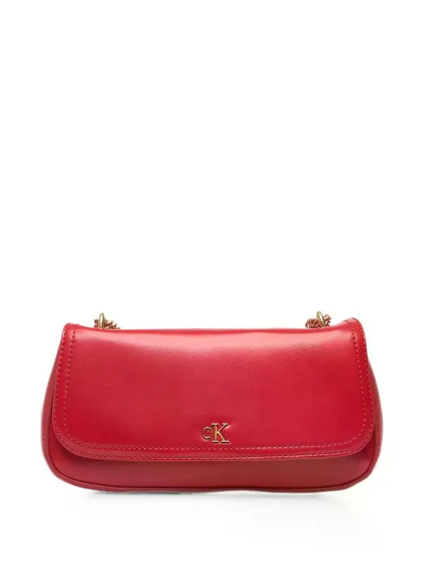 Calvin Klein Small Monogram Logo-plaque Chain-strap Shoulder Bag - Red