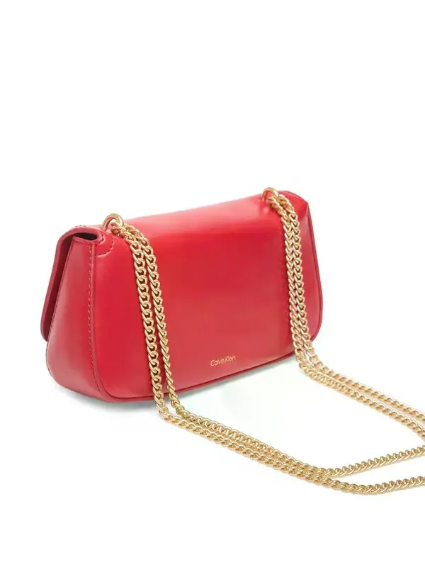 Calvin Klein Monogram Logo Plaque Chain Shoulder Bag