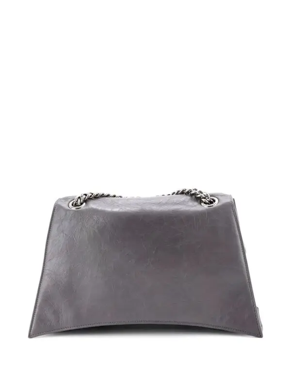 Balenciaga Crush Chain Flap Bag Leather Shoulder Bag - Grey