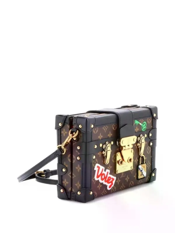 LOUIS VUITTON Petite Malle Limited Edition Patches Monogram Canvas Crossbody Bag - Brown