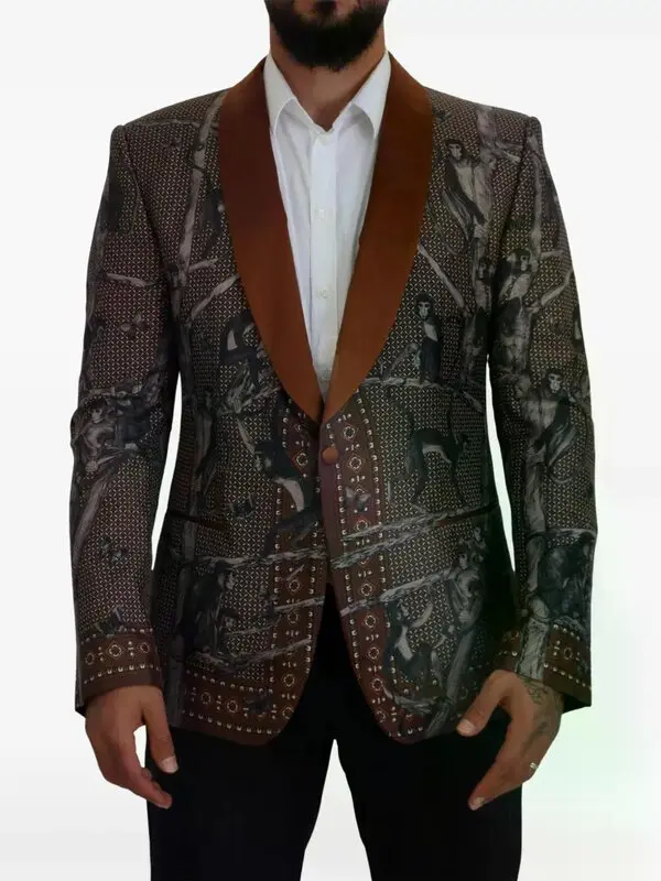 Dolce & Gabbana Monkey-print Shawl-lapel Blazer