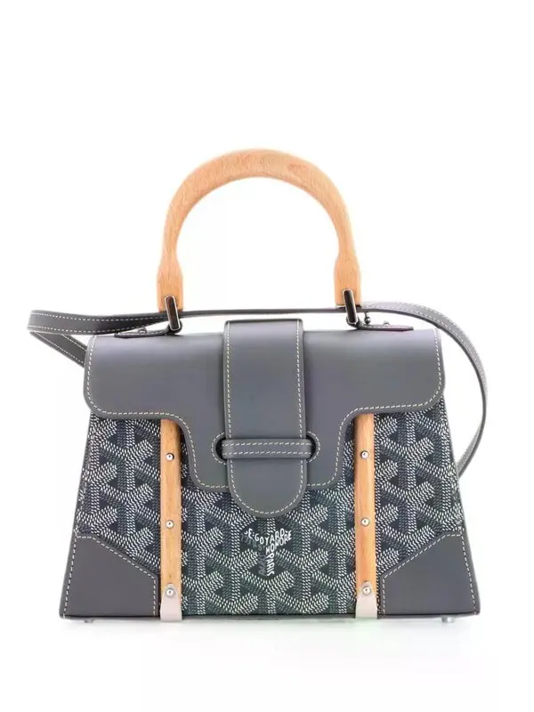 Goyard Structured Saigon Top Handle Bag Coated Canvas With Leather Mini Satchel