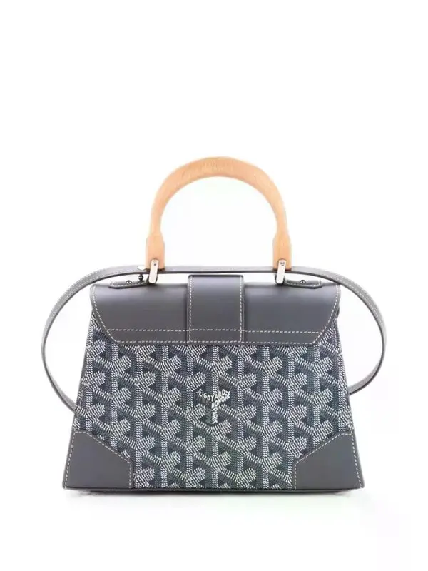 Goyard Structured Saigon Top Handle Bag Coated Canvas With Leather Mini Satchel