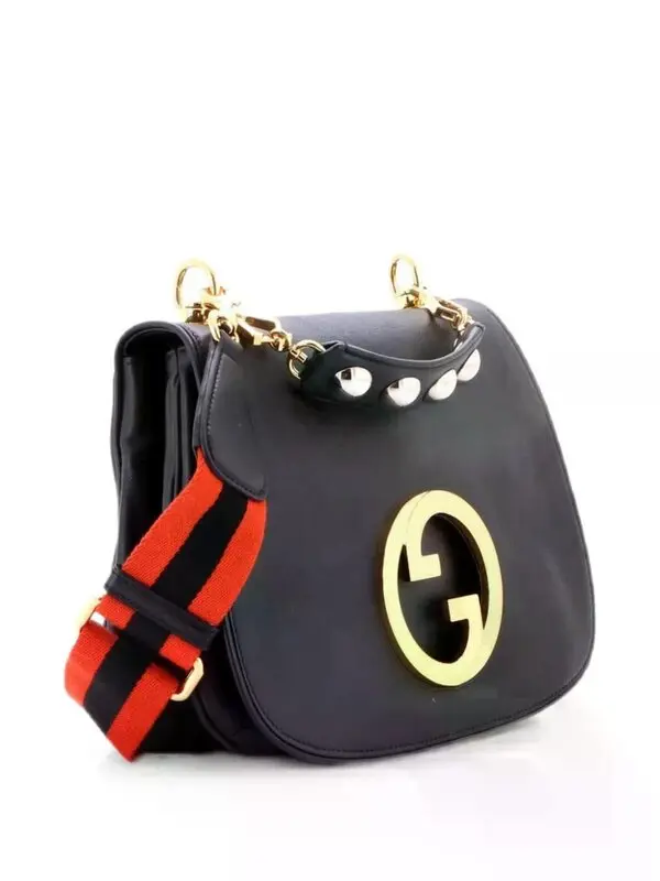 Gucci Web Blondie Flap Bag Leather Medium Shoulder Bag