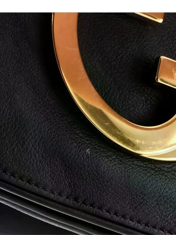 Gucci Web Blondie Flap Bag Leather Medium Shoulder Bag