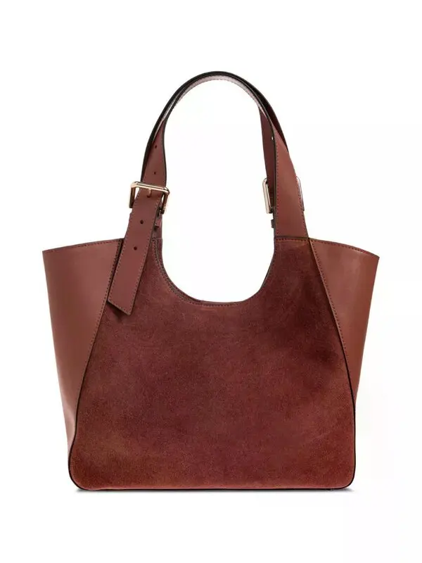 Furla Medium Dora Suede-panelled Leather Tote Bag
